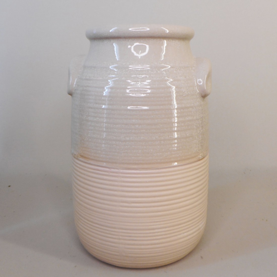 Rustic Earthenware Vase Beige 27cm | Flower Vases
