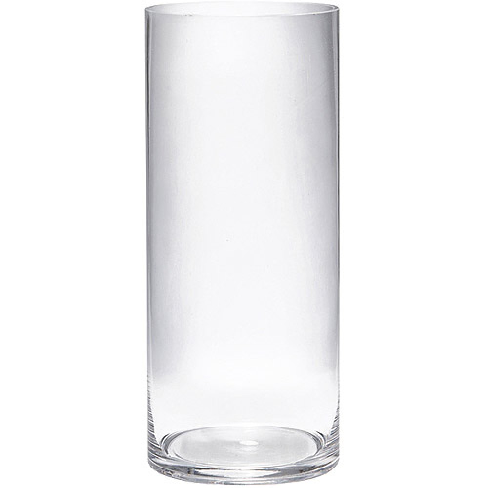 40cm x 18cm Clear Glass Cylinder Vase - GL074