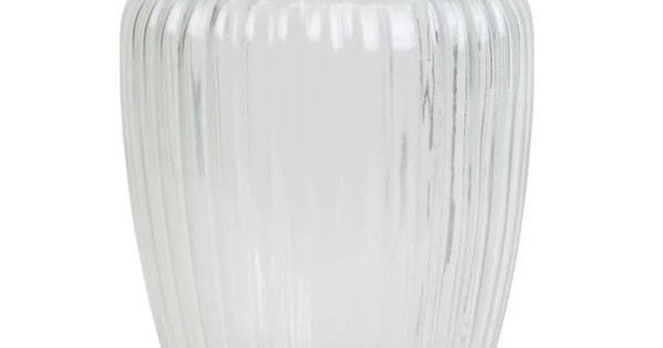 Ribbed Glass Vase 20cm | Flower Vases