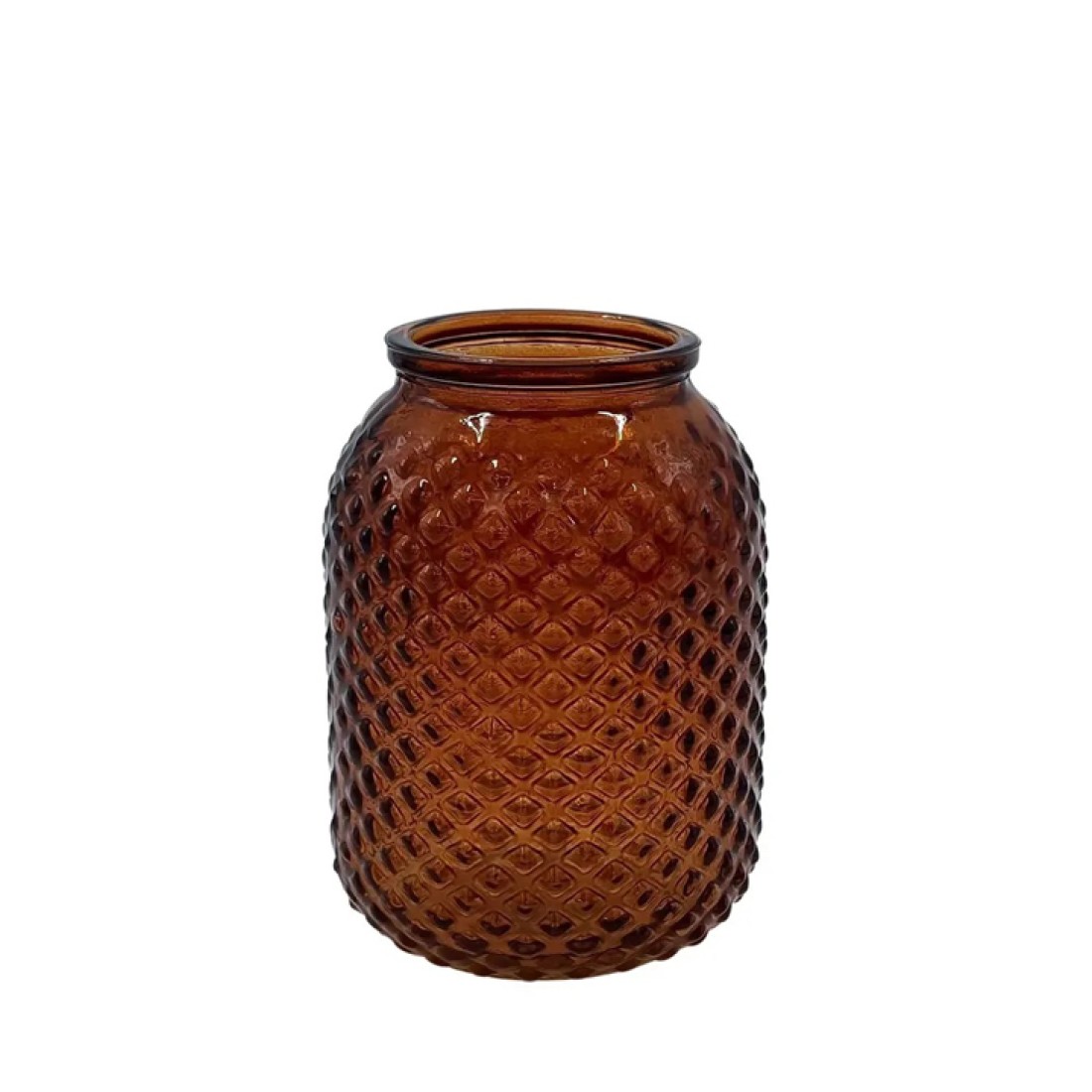 Honey Brown Glass Bobble Vase 12cm | Flower Vases