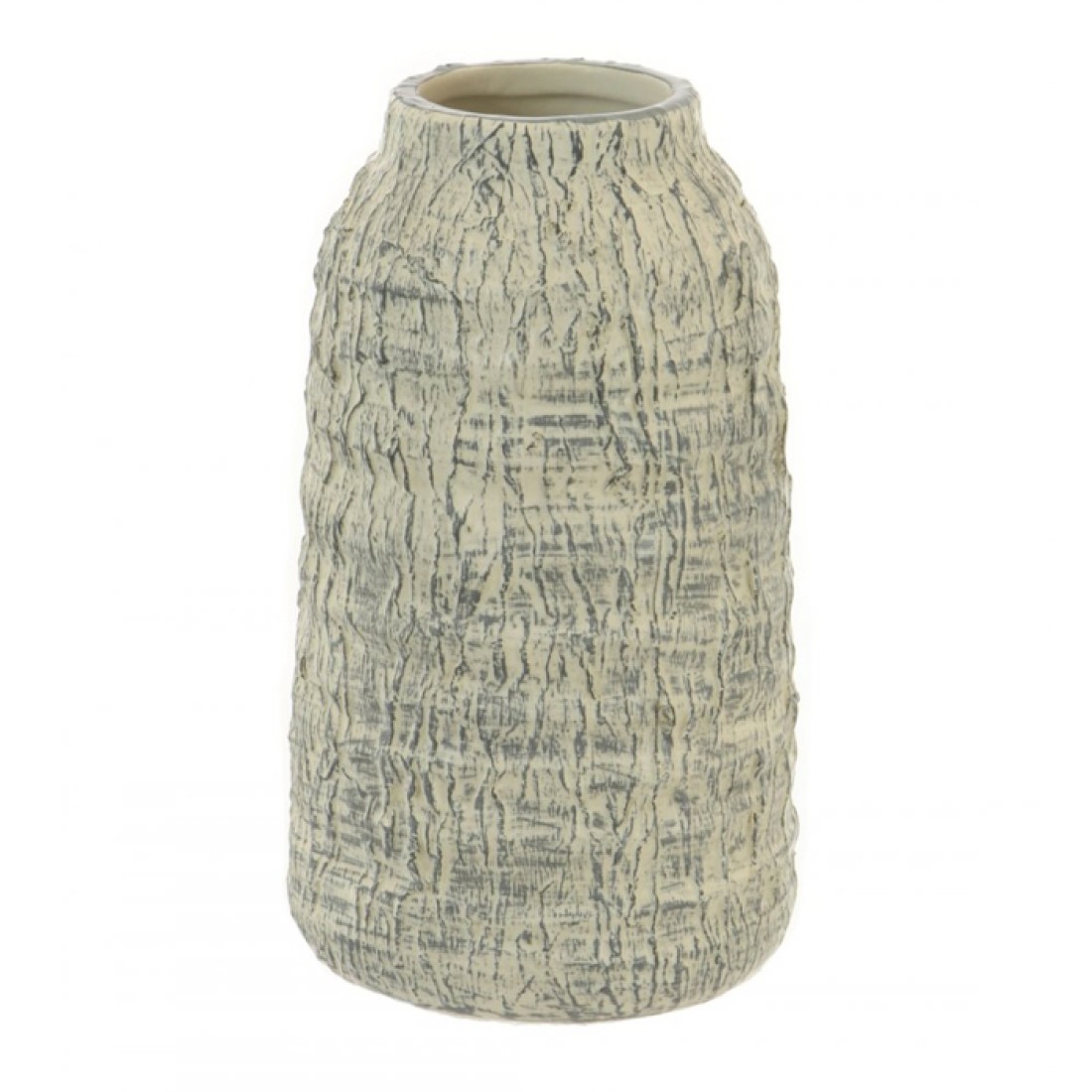 Contemporary Stone Effect Ceramic Flower Vase Cream 19cm | Flower Vases