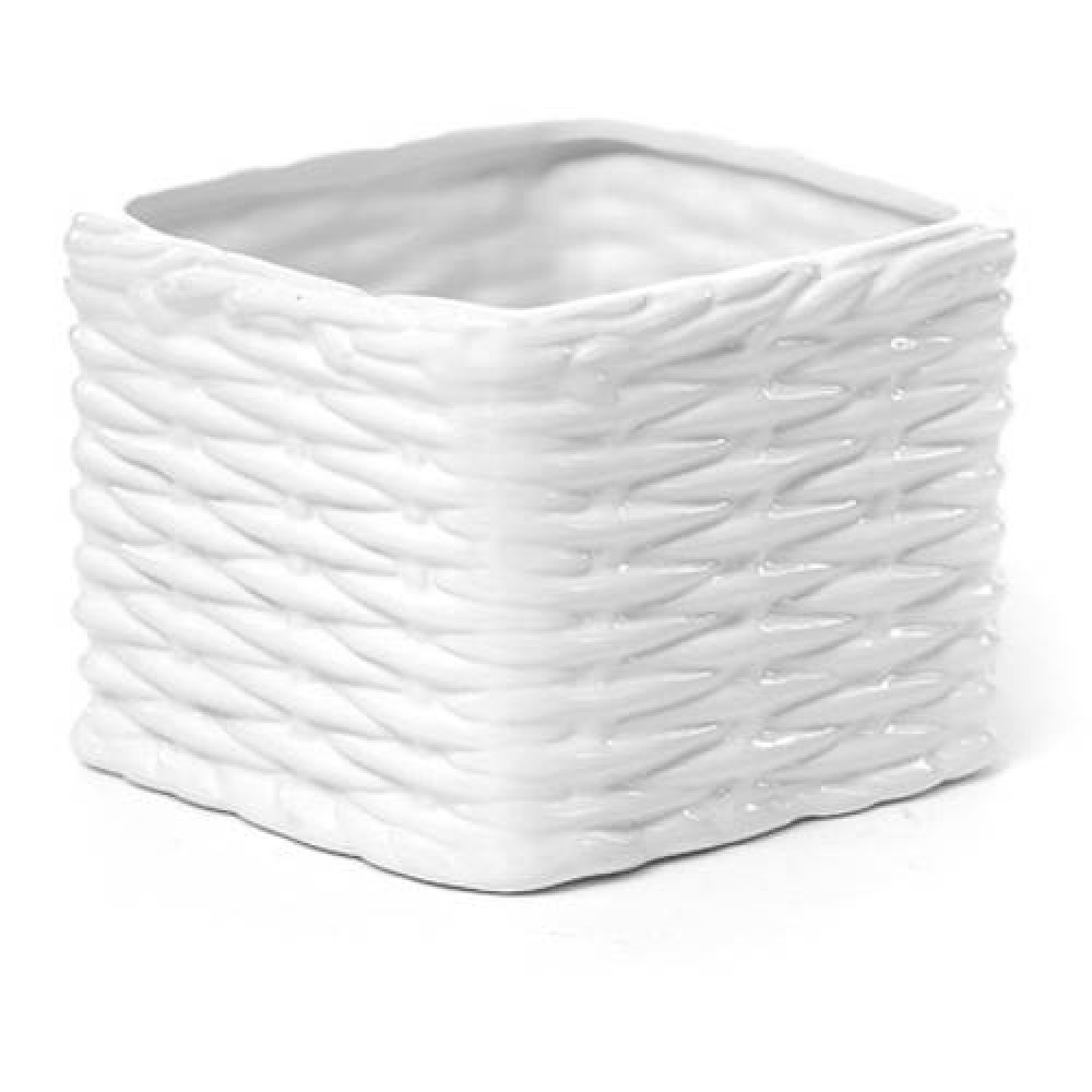 Home Store Basket Weave Ceramic Pot | Vases and Containers