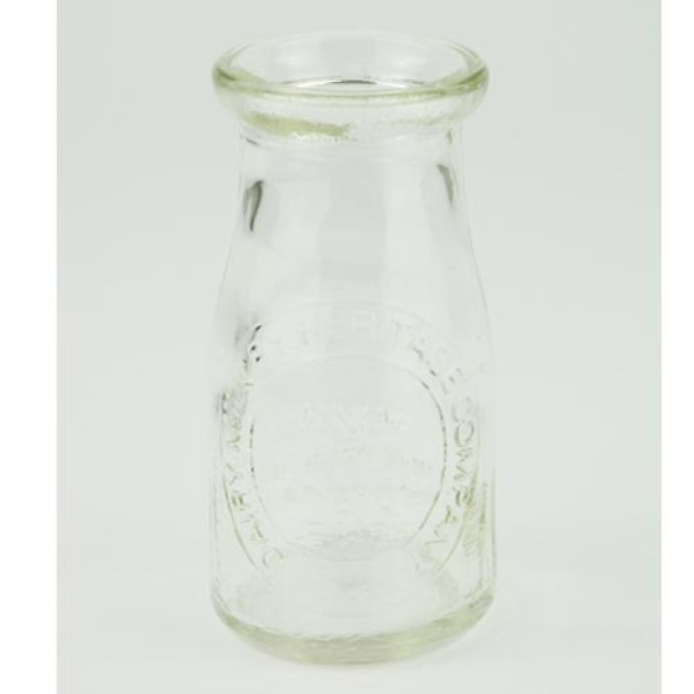 Home Store Clear Glass Milk Bottle Flower Vase 16cm | Flower Vases