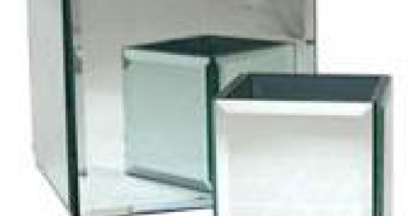 Bevelled Mirror Cube 12cm | Flower Vases