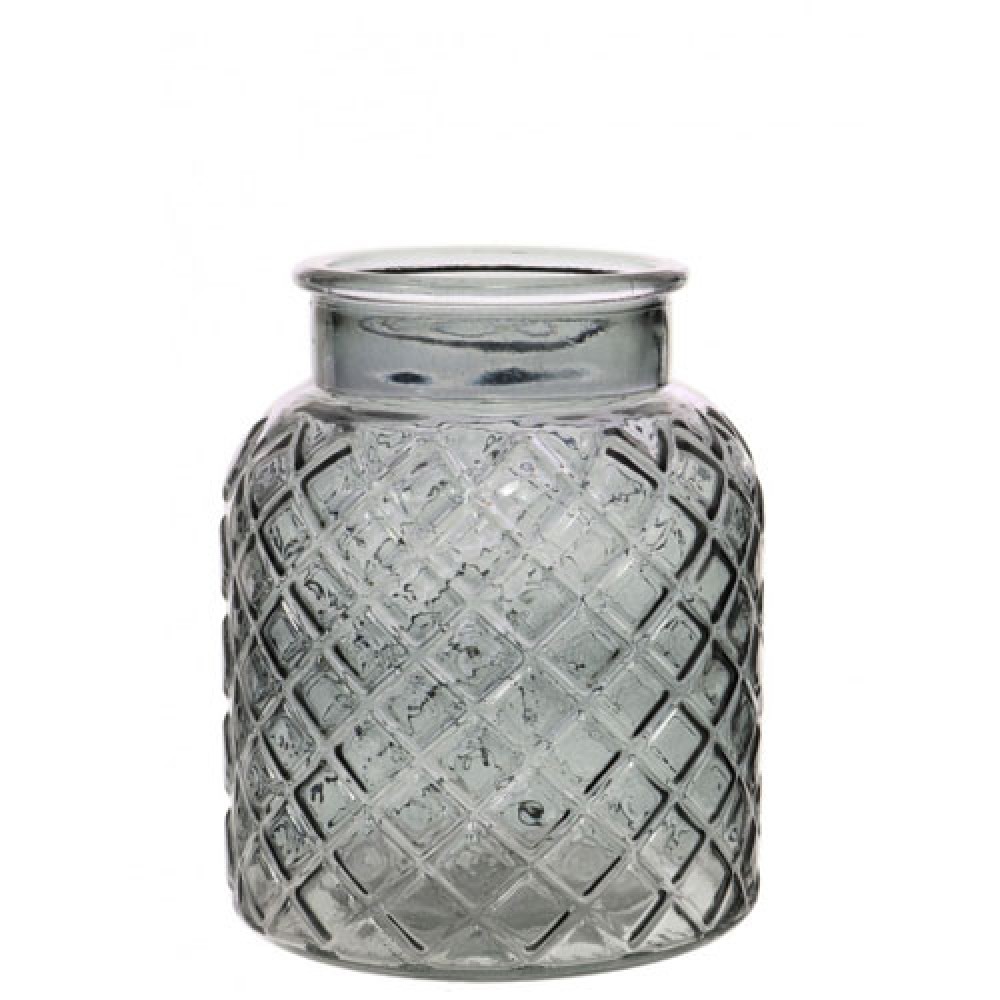 Small Lattice Vase Grey 16.5cm | Flower Vases