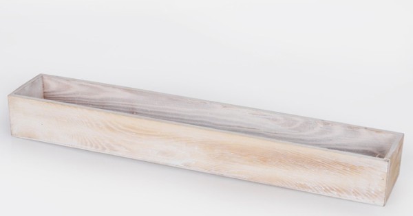 White Washed Wooden Trough 52cm | Vases and Containers
