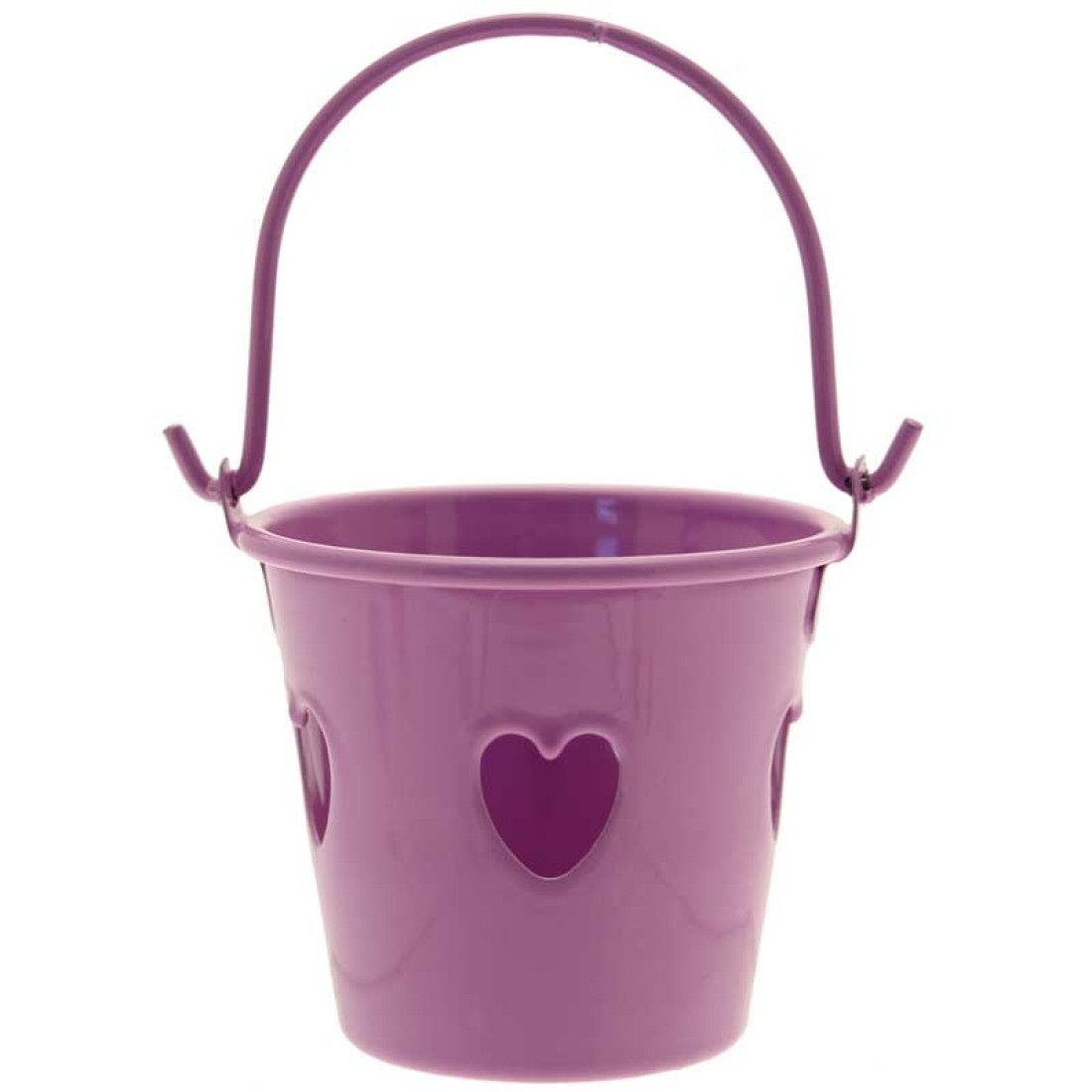 Purple Tinware Metal Buckets with Hearts for Wedding Favours | Wedding ...