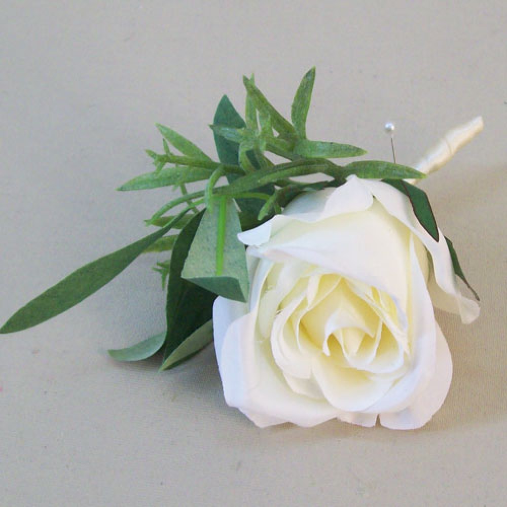 Cream Eternity Rose Boutonniere Buttonhole | Artificial Buttonholes