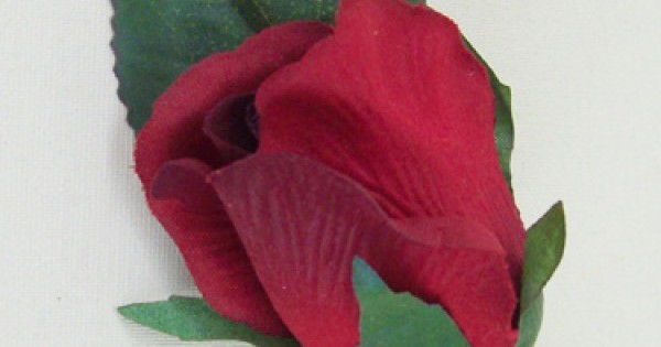 Red Silk Rose Bud Buttonhole Boutonniere - BR009b